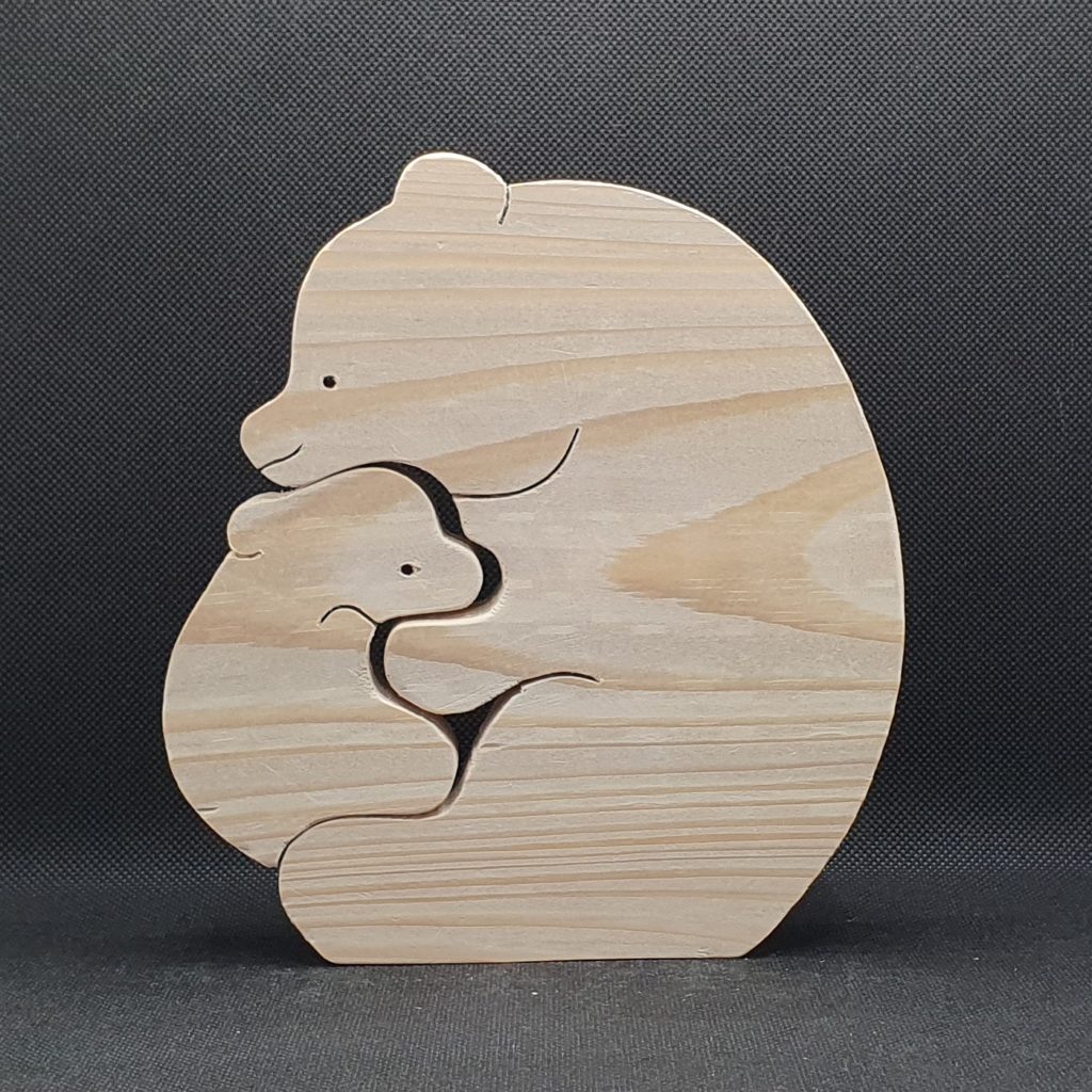 MAMAN OURS AVEC BEBE - Atelier Chantournage Isa